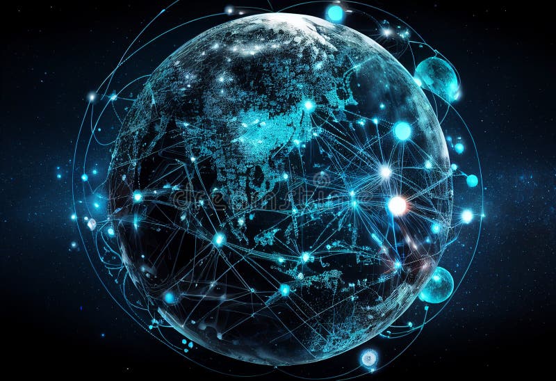 Global Network Connection Over the Planet Earth. Elements of this ...