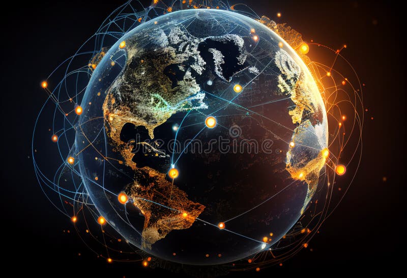 Global Network Connection Over the Planet Earth. Elements of this ...