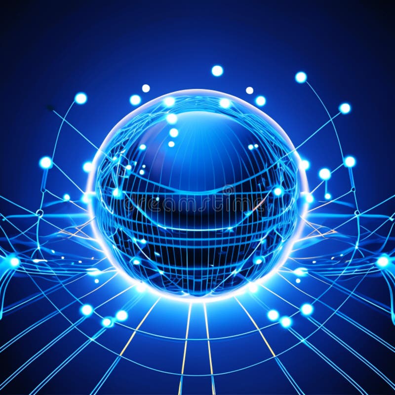 Global Network Connection And Technology Concept 3d Rendering Abstract Background Stock