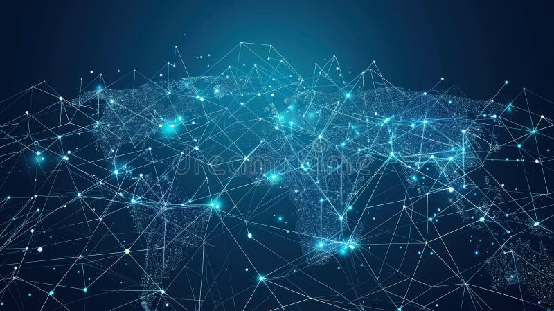 Global Network Connection With Technology Concept Generate Ai Image