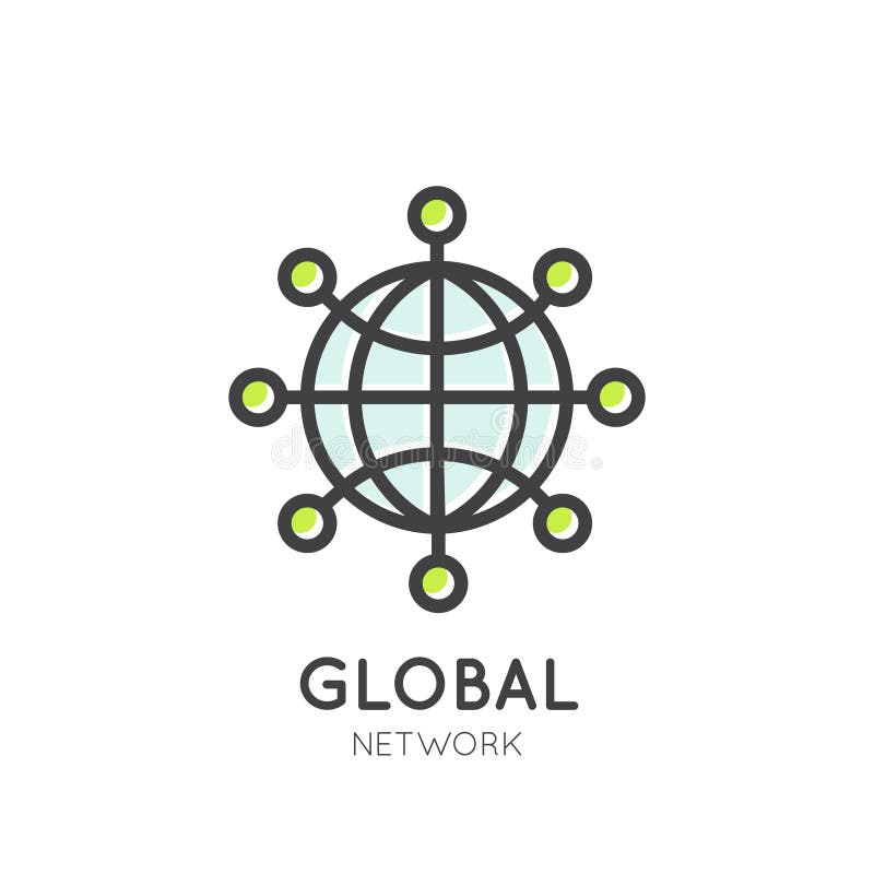 Global Network Connection Via World Wide Web Stock Illustration ...