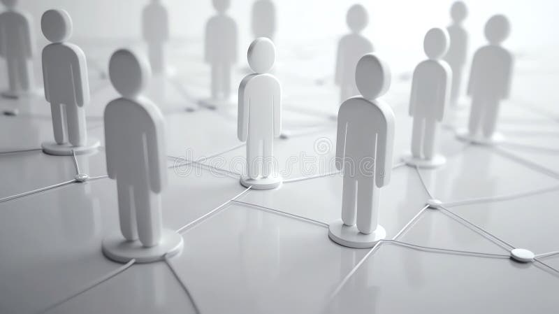 Global Network Connection: White 3D Human Figures Interconnected ...