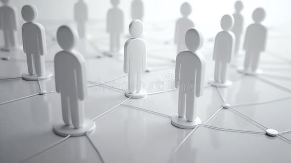 Global Network Connection: White 3D Human Figures Interconnected ...