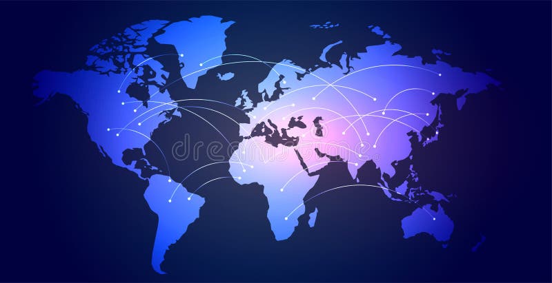 Global Network Connection World Map Digital Background Stock Vector ...