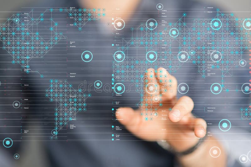 A Global Network Connection. World Map Point and Line Composition Stock ...
