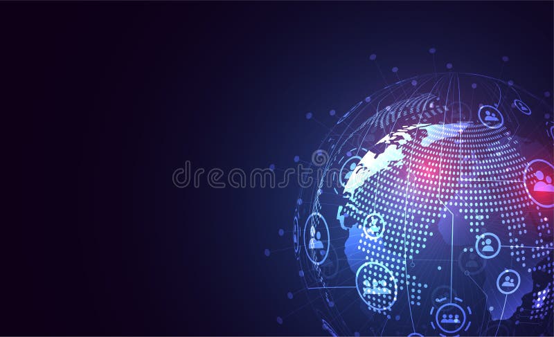 Global Network Connection. World Map Point and Line Composition Concept ...