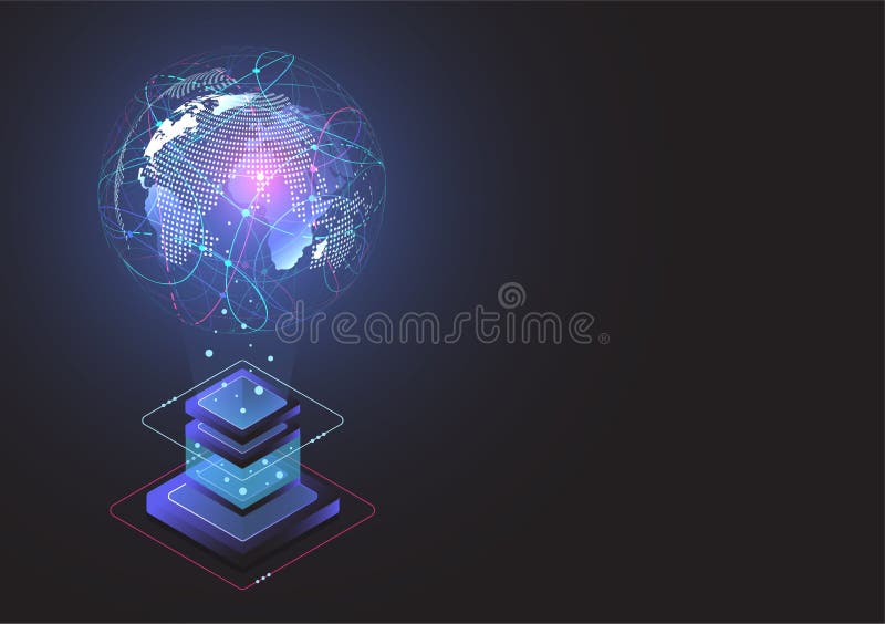 Global Network Connection. World Map Point and Line Composition Concept ...