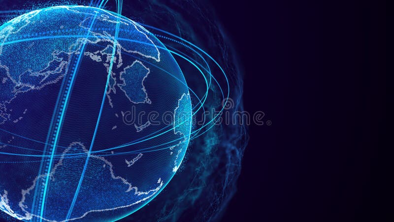 Global Network Connection. World Map Point. Representing the Global ...