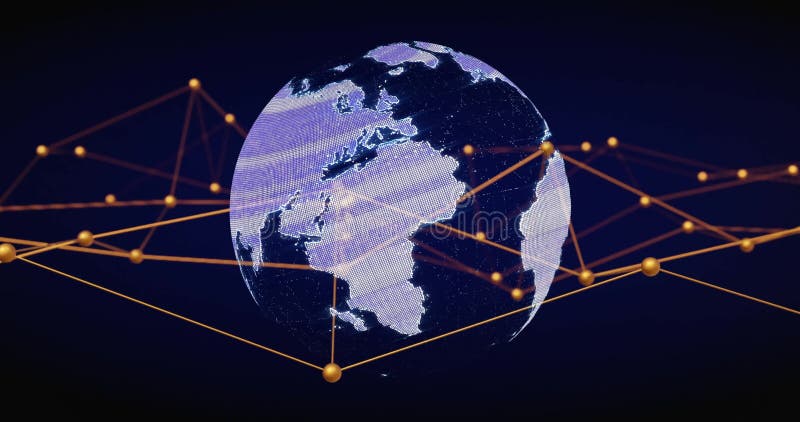 Global Network Connections Animation Over Rotating Earth Stock Video ...