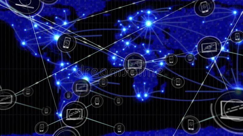 Global Network Connections And Data Processing Animation Over World Map Stock Video Video Of