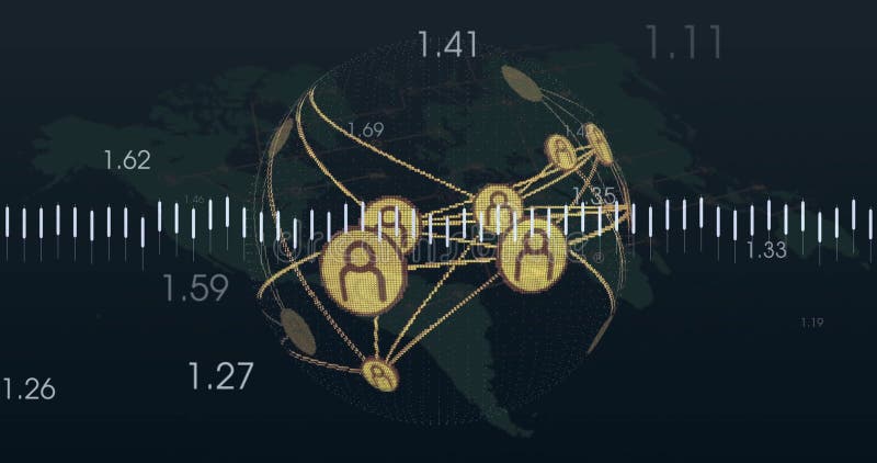 Global Network Connections and Data Visualization Image Over World Map ...