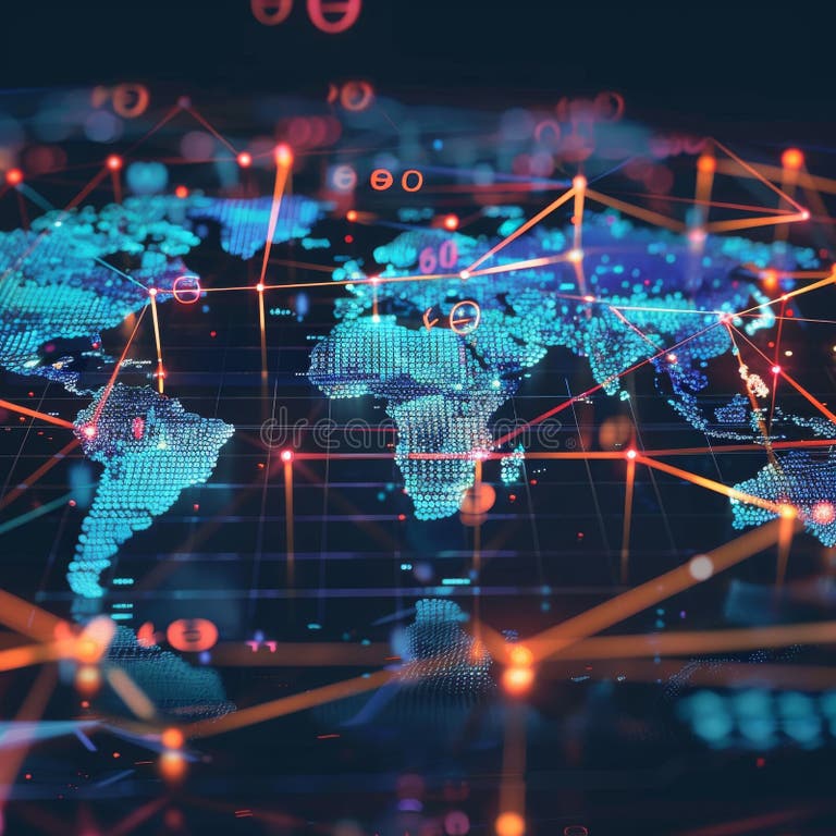 Connecting Points World Map Stock Illustrations – 241 Connecting Points ...