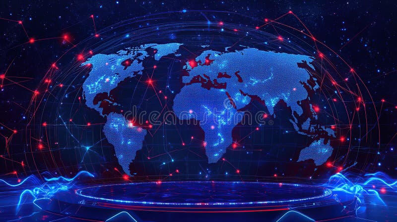 Global Network Connections, Futuristic Data Visualization, Digital Background, Website Header ...