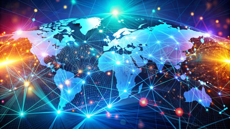 Global Network Connections a Futuristic Illustration of a Digital World ...