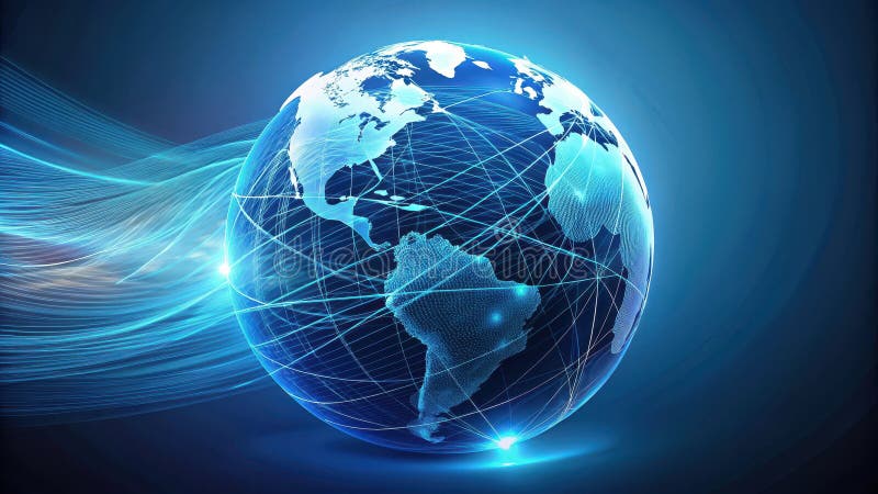 Global Network Connections a Futuristic Illustration of Worldwide ...