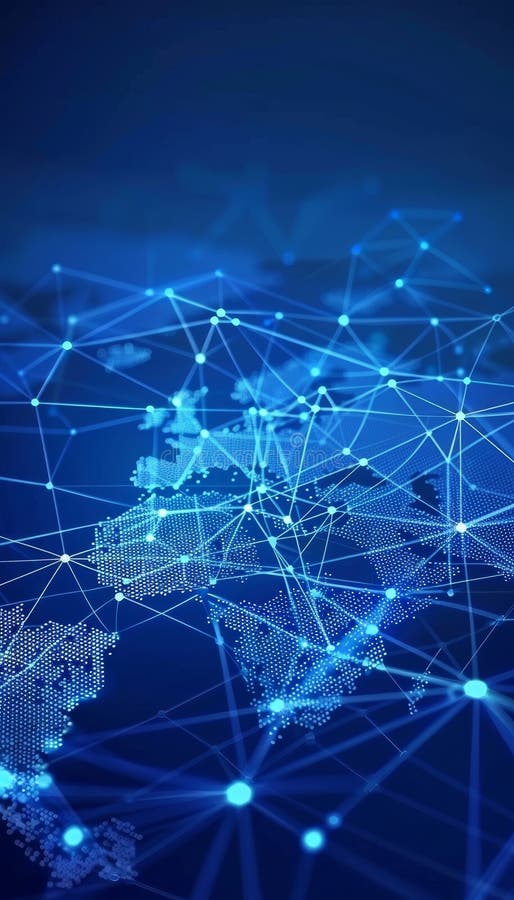 Global Network Connections a Futuristic Vision of Digital Communication ...