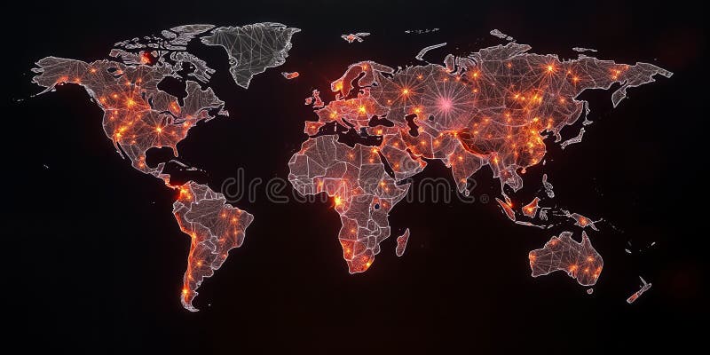 Global Network Connections stock illustration. Illustration of flow ...