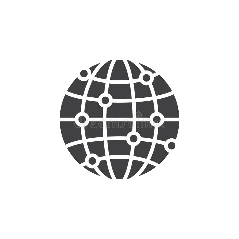 Global Network Connections Icon Vector, Filled Flat Sign, Solid Stock ...