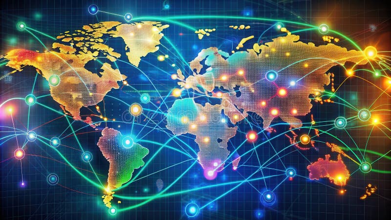 Intertwined Pathways of Data Flow a Symphony of White Lines Generative ...