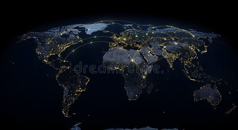 Global Network Connections Illuminating the World at Night a ...