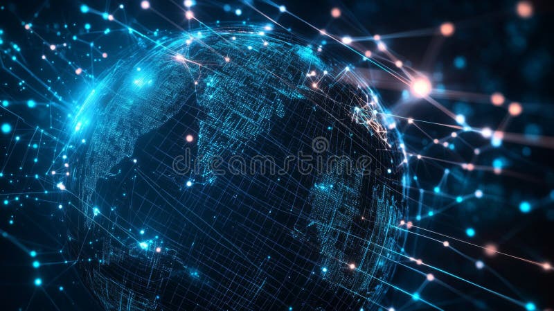 Global Network Connections Illustrating Digital Interconnectivity Stock ...