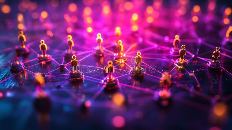 Global Network Connections: Pink and Purple Network Stock Illustration ...