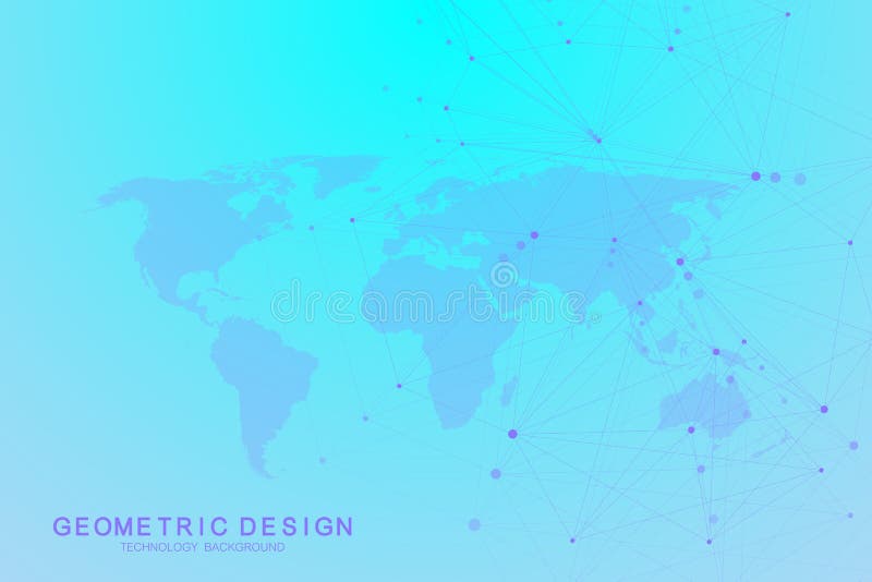 Global Network Connections With Points And Lines Internet Connection Background Stock Vector