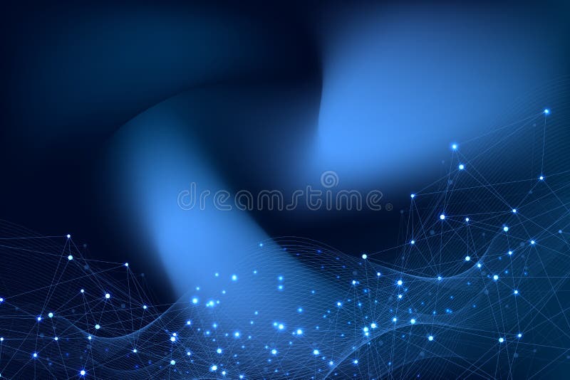 Global Network Connections with Points and Lines. Wireframe Background ...