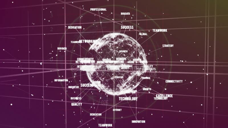 Global Network Connections and Technology Animation Highlighting ...