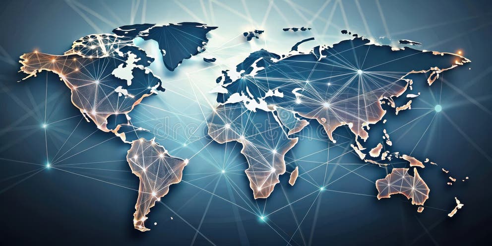 Global Network Connections a Visual Representation of Worldwide ...