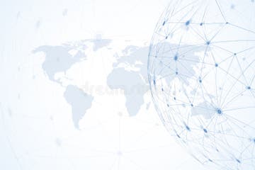 Global Network Connections with World Map. Internet Connection Background. Abstract Connection ...