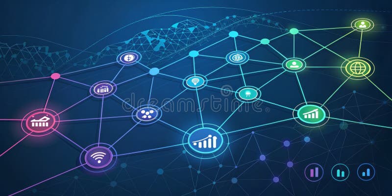 Global Network Connectivity Abstract Data Visualization, Network Graph ...