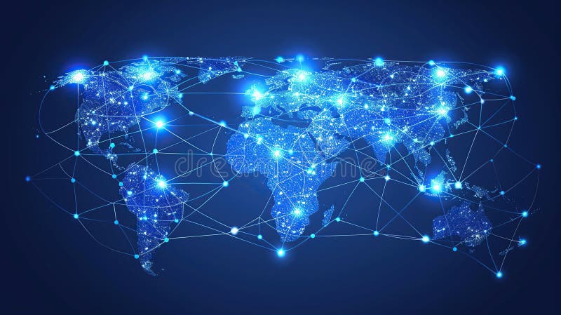 Global Network Connectivity Stock Illustration - Illustration of nodes ...