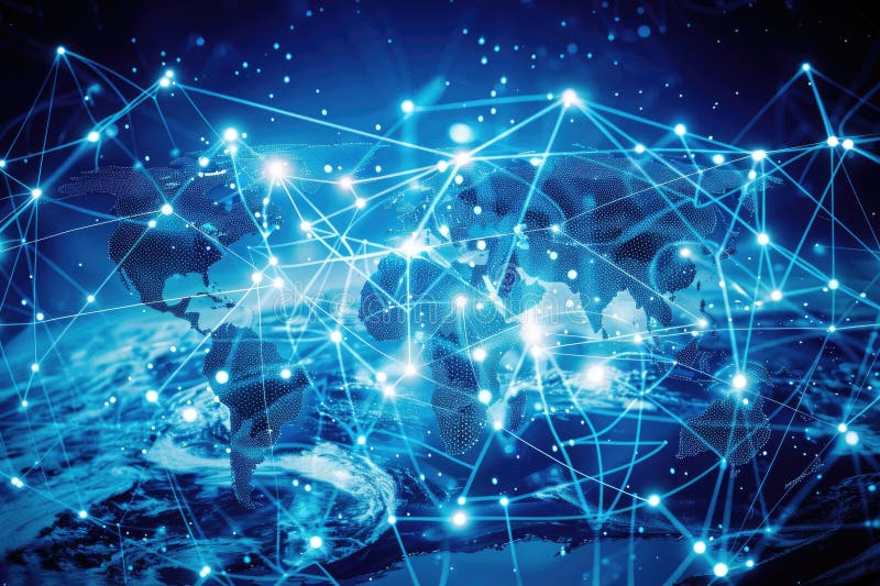 Global Network Connectivity Across the Earth at Night with Neon Light ...