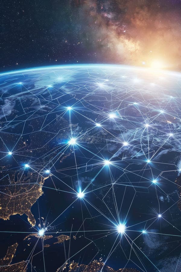 Global Network Connectivity Concept with Digital Nodes Stock ...