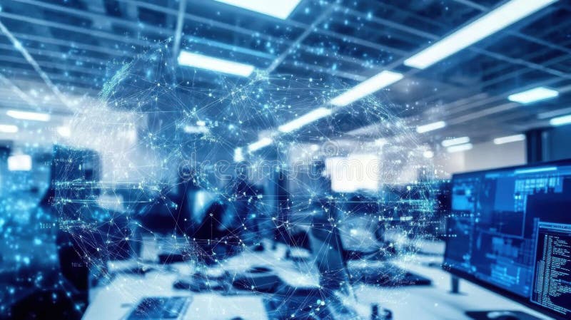 Global Network Connectivity Data Flow Visualization Stock Image Image Of Network