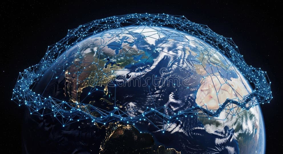 Global Network Connectivity: Digital Web Surrounds Earth from Space ...