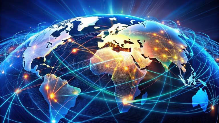 Global Network Connectivity a Futuristic Visualization of Worldwide ...