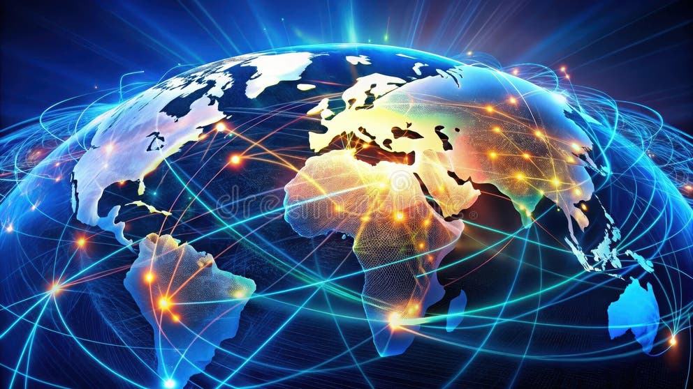 Global Network Connectivity a Futuristic Visualization of Worldwide ...