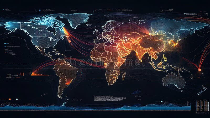 Global Network Connectivity Stock Illustration - Illustration of ...