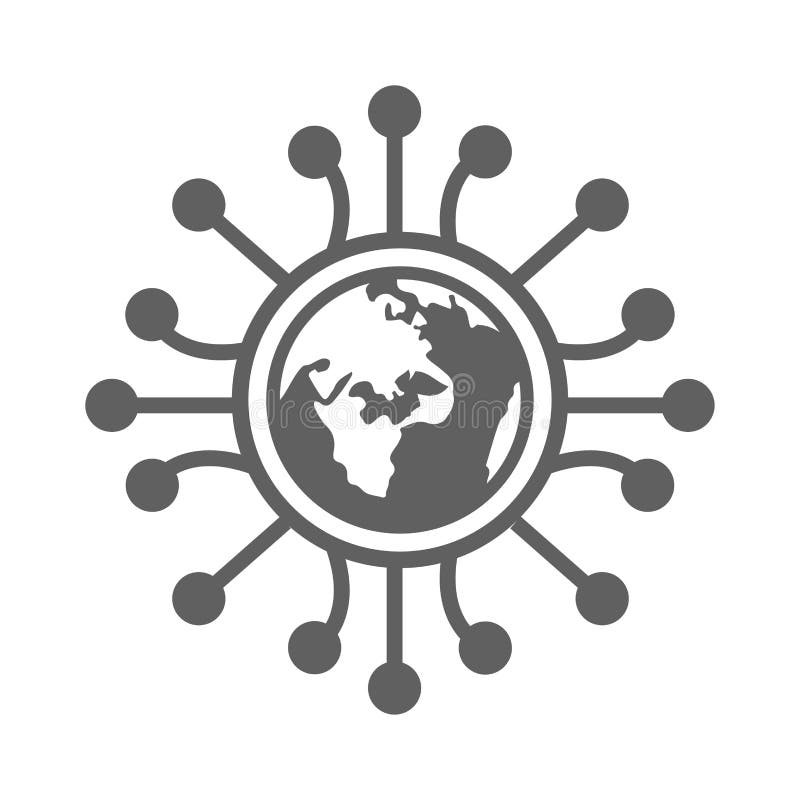 Global, Network, Connectivity Icon. Gray Vector Sketch Stock Vector ...