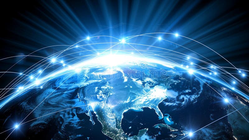 Global Network Connectivity Illuminating Earth from Space. Internet ...
