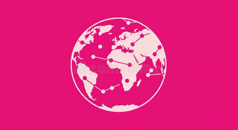 Global Network Connectivity on Vibrant Pink Background Stock Photo ...