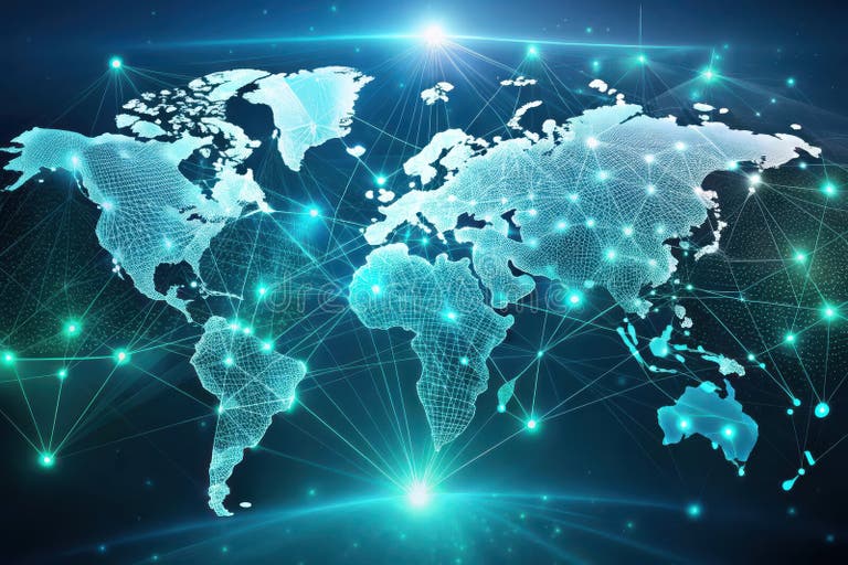 Global Network Connectivity a Visual Representation of Worldwide Interconnection and Data Flow ...