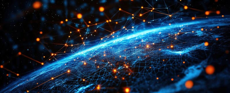 Global Network Connectivity Visualization Stock Illustration ...