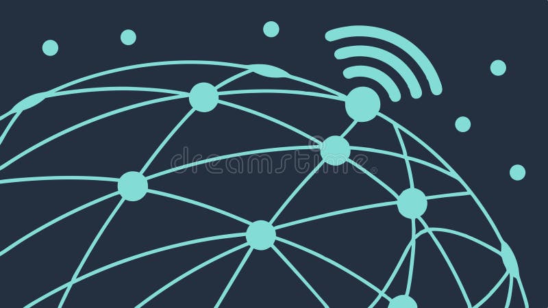 Global Network Connectivity with a Wi-Fi Symbol, Internet Access ...