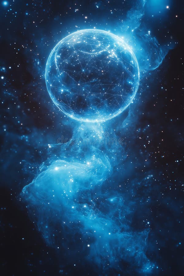 Global Network Creating a Digital Sphere Floating in Outer Space ...