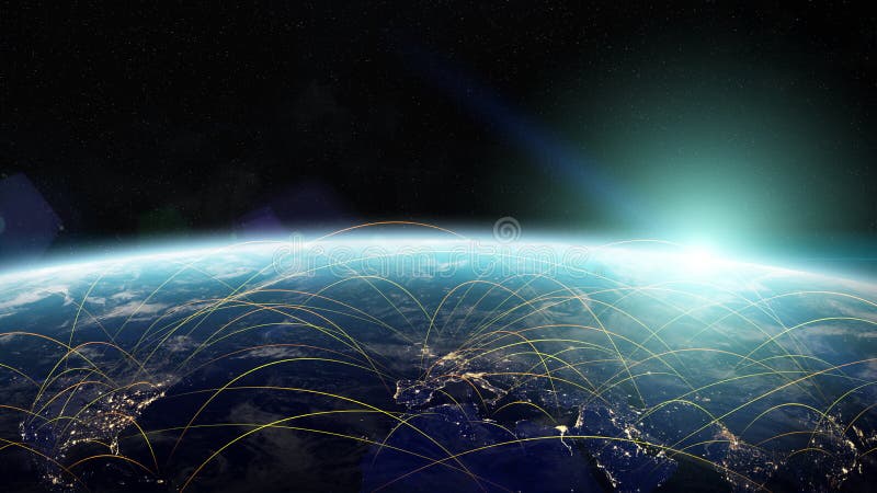 Global Network and Data Exchange 3D Rendering Elements of this I Stock ...