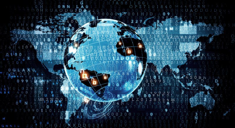 Global Network and Data Exchange Stock Illustration - Illustration of ...