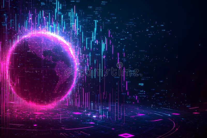 Global Network Data Flow, Futuristic Design, Technology Background ...